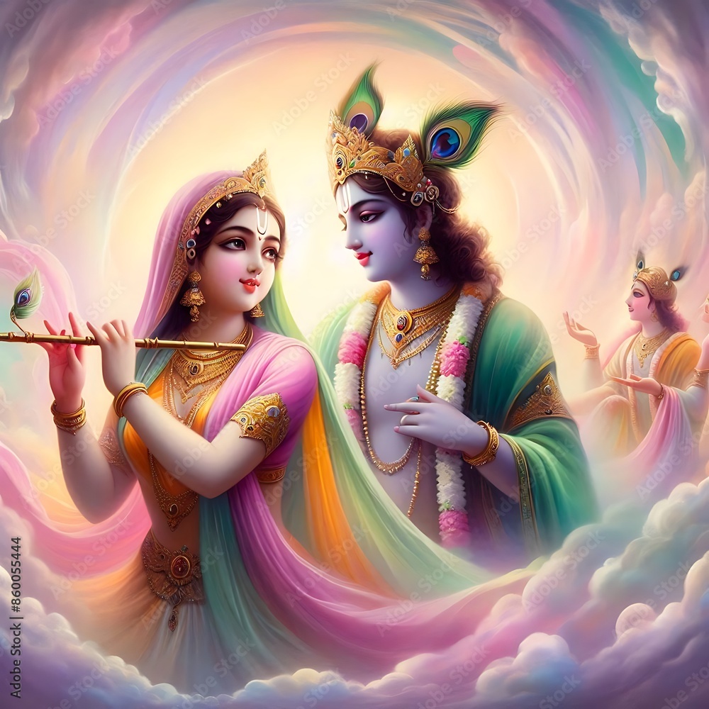 Lord Krishna and Goddess Radha Rani Stock Photo | Adobe Stock