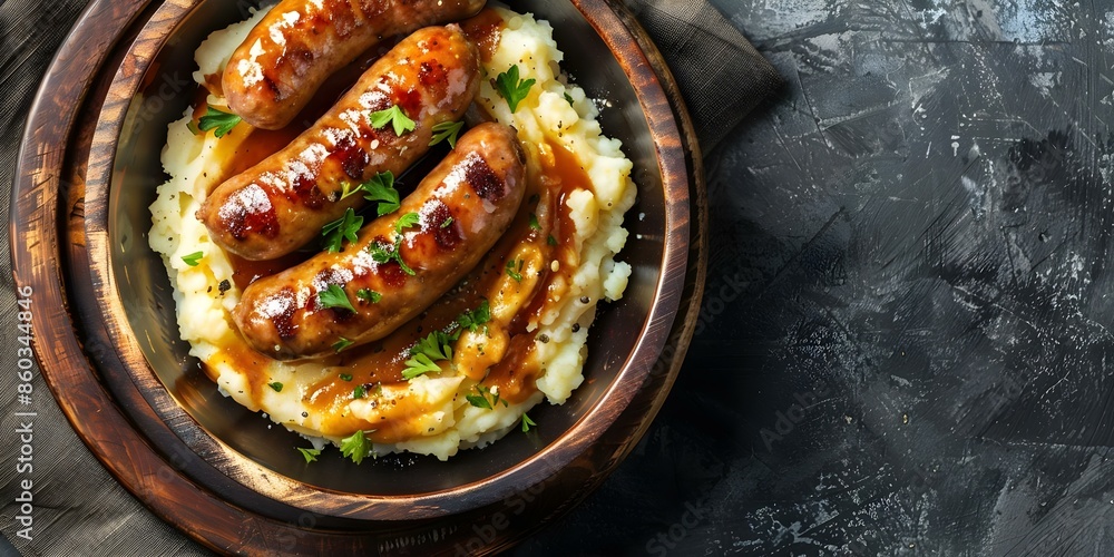 British classic Bangers and Mash - a delicious combination of sausages ...