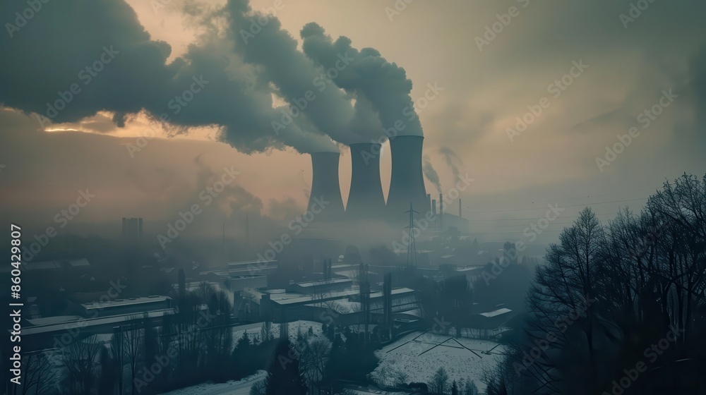 ominous smoke plumes billowing from nuclear power plant unsettling ...