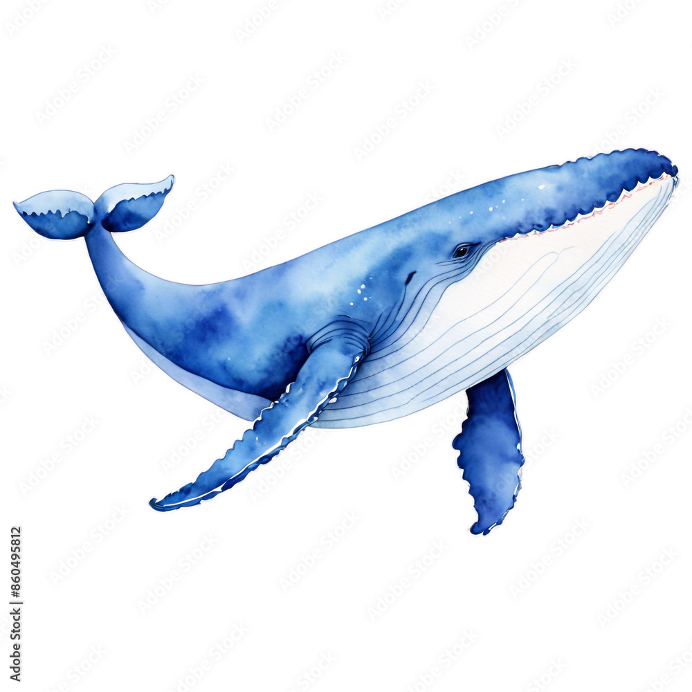 watercolour clipart illustration Blue Whale Stock Illustration | Adobe ...
