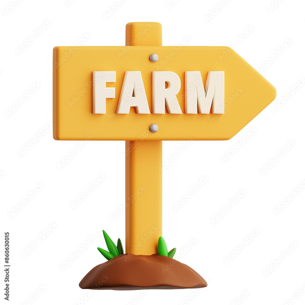 farm arrow directional wooden sign board standing on the ground with ...