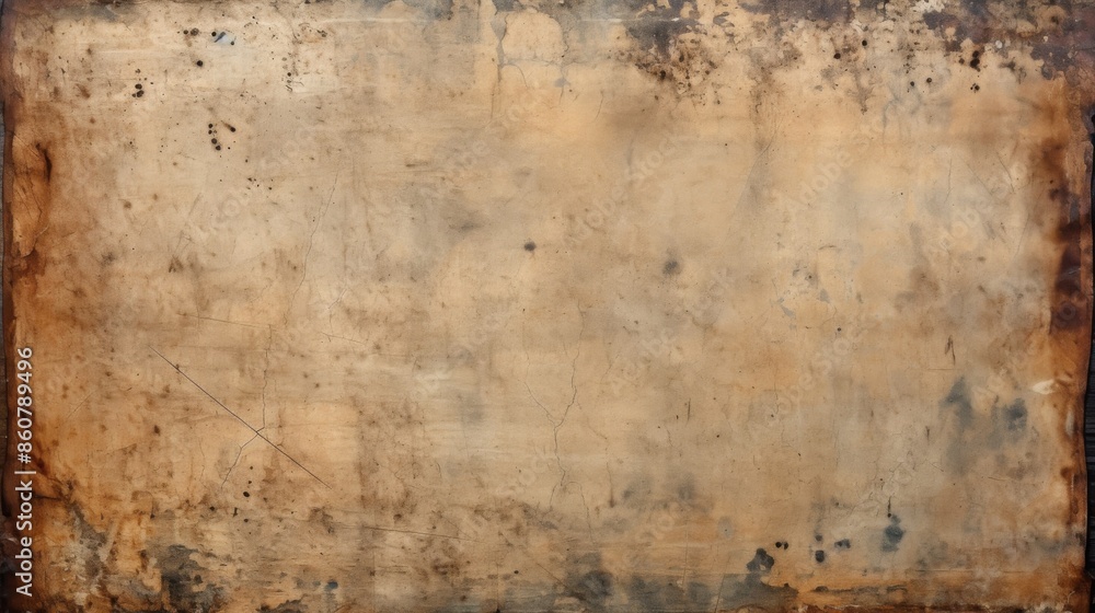 A distressed and heavily stained sheet portraying a variety of marks ...