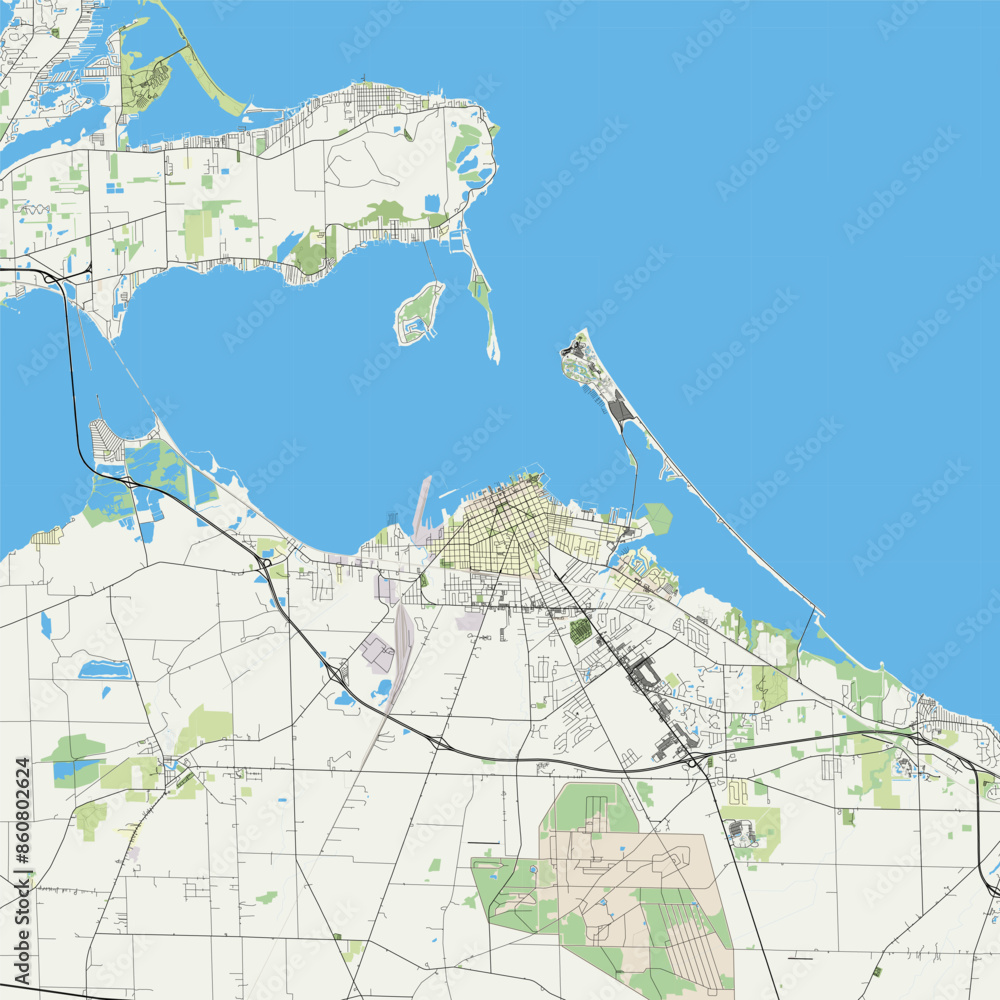 Sandusky, Ohio, USA map poster Stock Vector | Adobe Stock