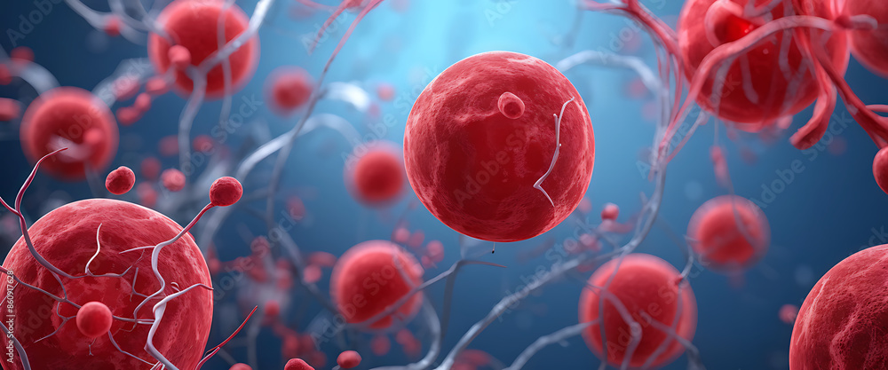 Illustration Stock Blood cell red 3d background vein flow platelet wave ...