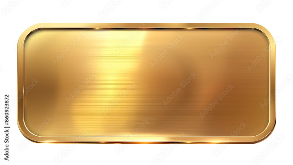Shiny gold plaque with engraved text symbolizing recognition isolated ...
