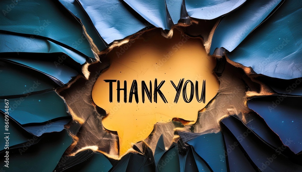 Thank you images, torn paper cracked hole texture background with 3d ...