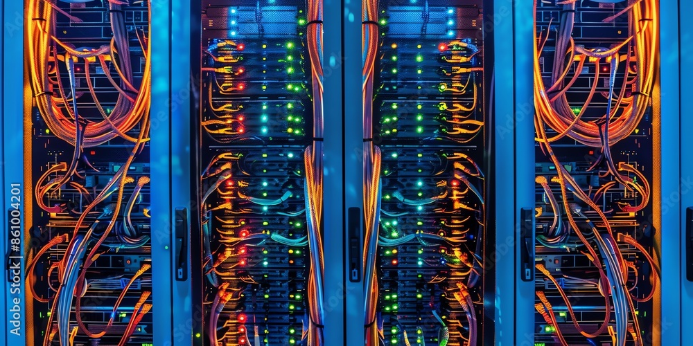 wallpaper server room data center cable LAN UTP, RJ45, cable optic ...