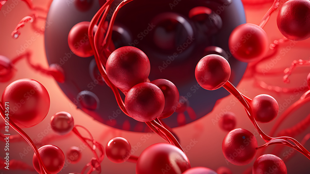 Blood cell red 3d background vein flow platelet wave cancer medicine ...