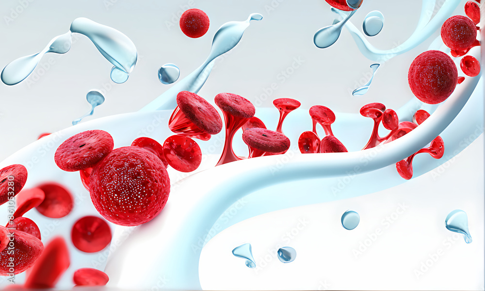 Blood cell red 3d background vein flow platelet wave cancer medicine ...