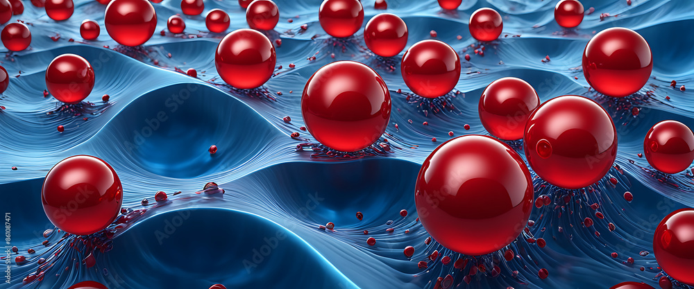 Blood cell red 3d background vein flow platelet wave cancer medicine ...