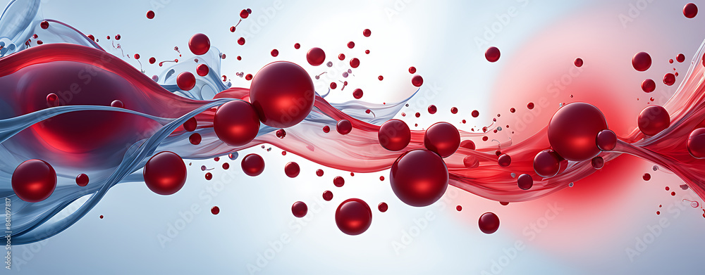 Blood cell red 3d background vein flow platelet wave cancer medicine ...