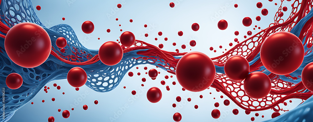 Blood cell red 3d background vein flow platelet wave cancer medicine ...