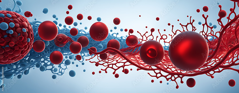 Blood cell red 3d background vein flow platelet wave cancer medicine ...