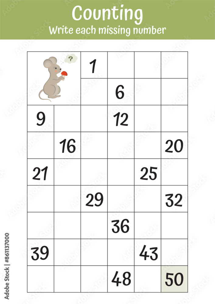 Printable educational math worksheet. Counting activities for kids ...