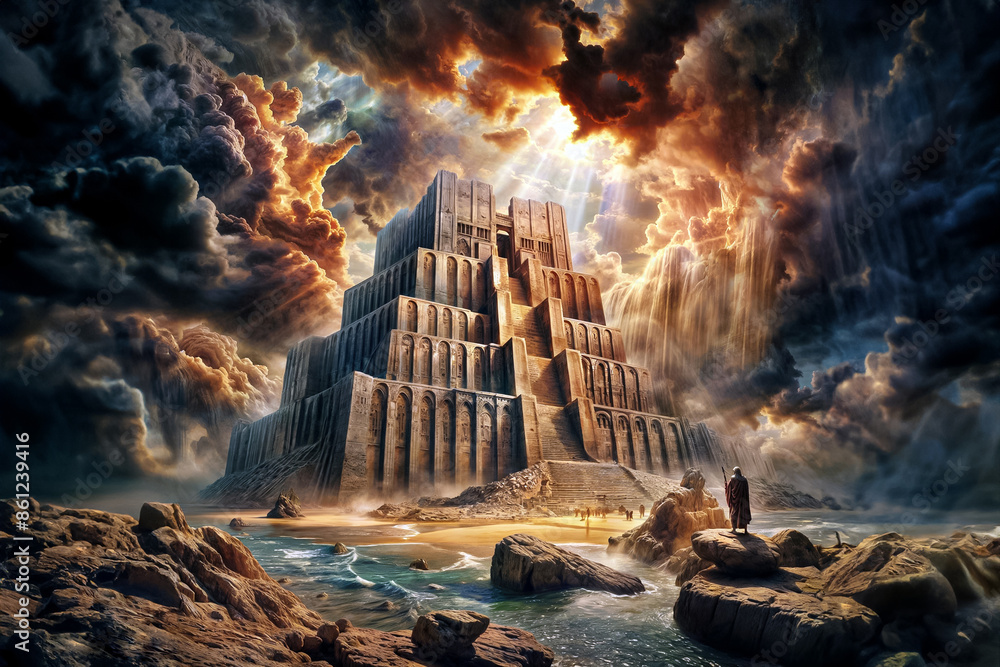 The Tower of Babel - Old Testament Bible Story Genesis Ziggurat ...