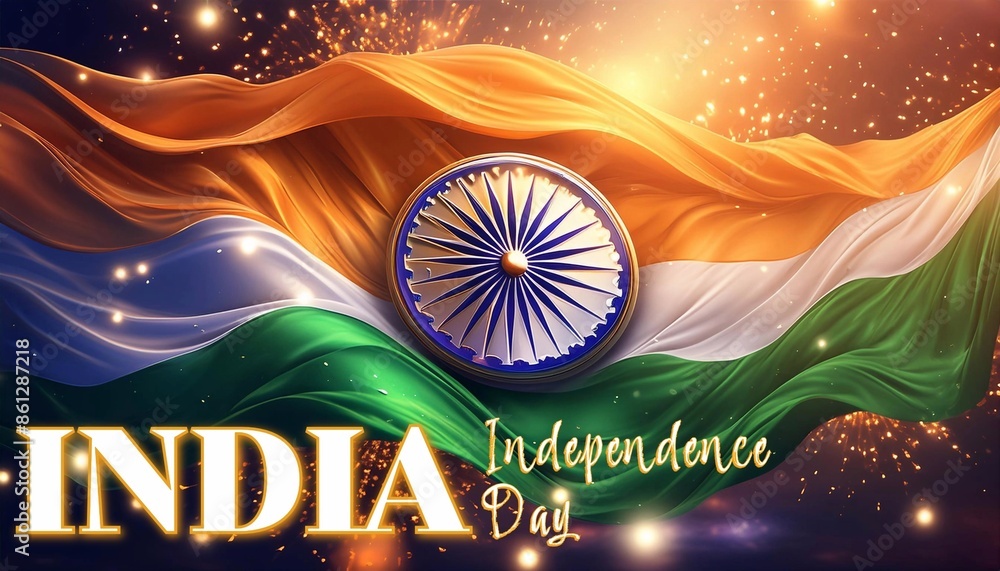 India Independence Day Poster Design wit Indian Flag Stock Illustration ...