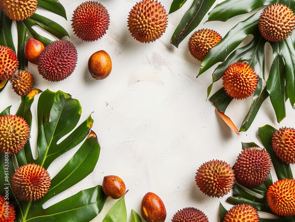 One Salak snake fruit exotic tropical spiky orange red texture template ...