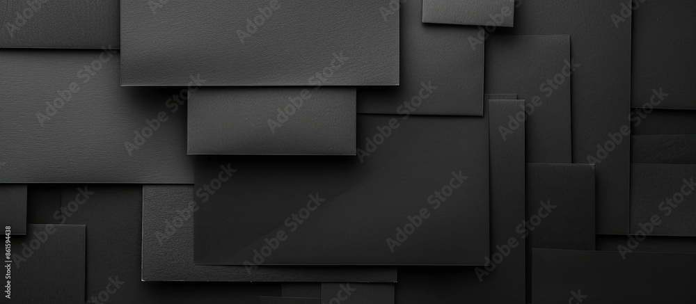 Various sizes of black paper stacks arranged together, displaying ...