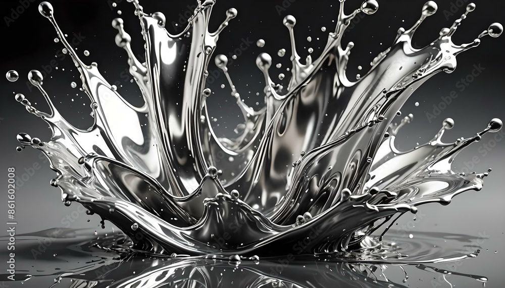 splash of metallic silver liquid Stock Illustration | Adobe Stock