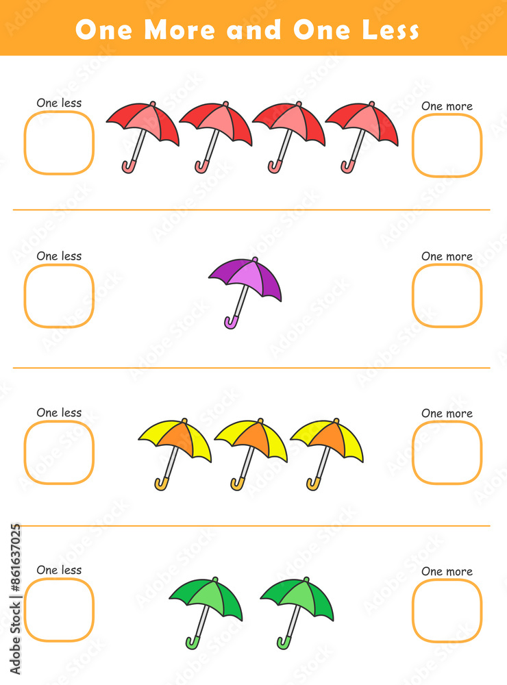 One More One Less Picture And Number Worksheet. Counting Games for ...