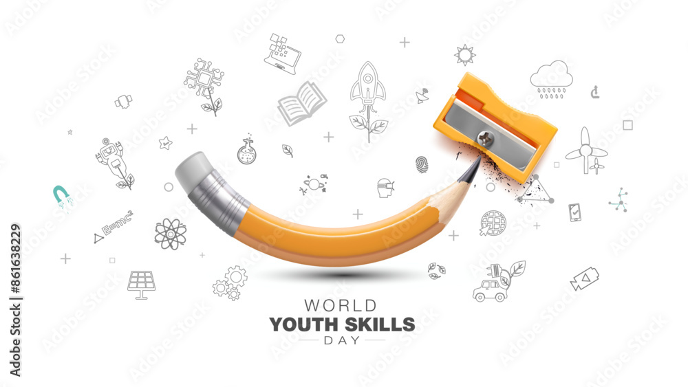 World youth skills day background. Skills education and training ...
