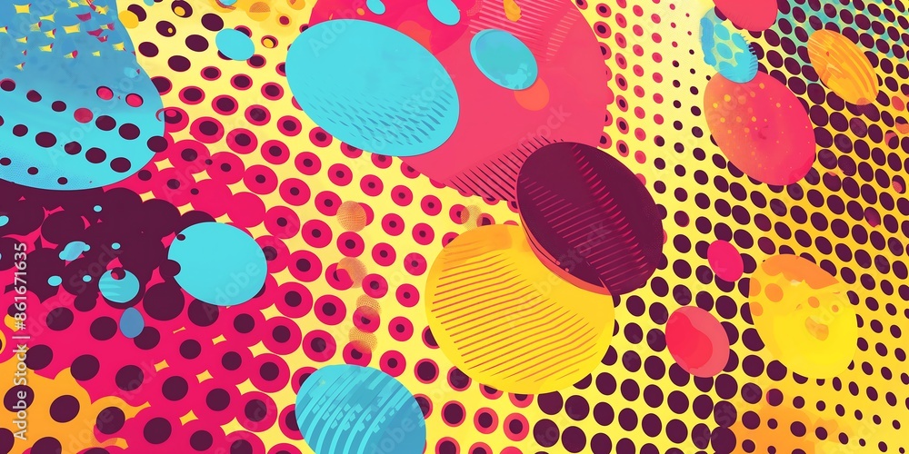 Retro Pop Art Dots Colorful abstract background with vibrant polka dot ...