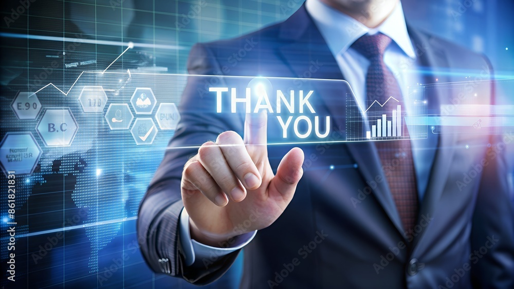 Thank you message for presentation, business, technology, innovation ...