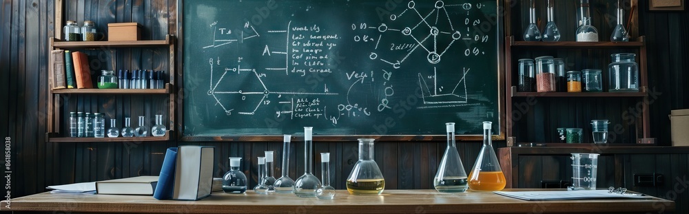 Science blackboard with math. Real physical equations of relativity ...