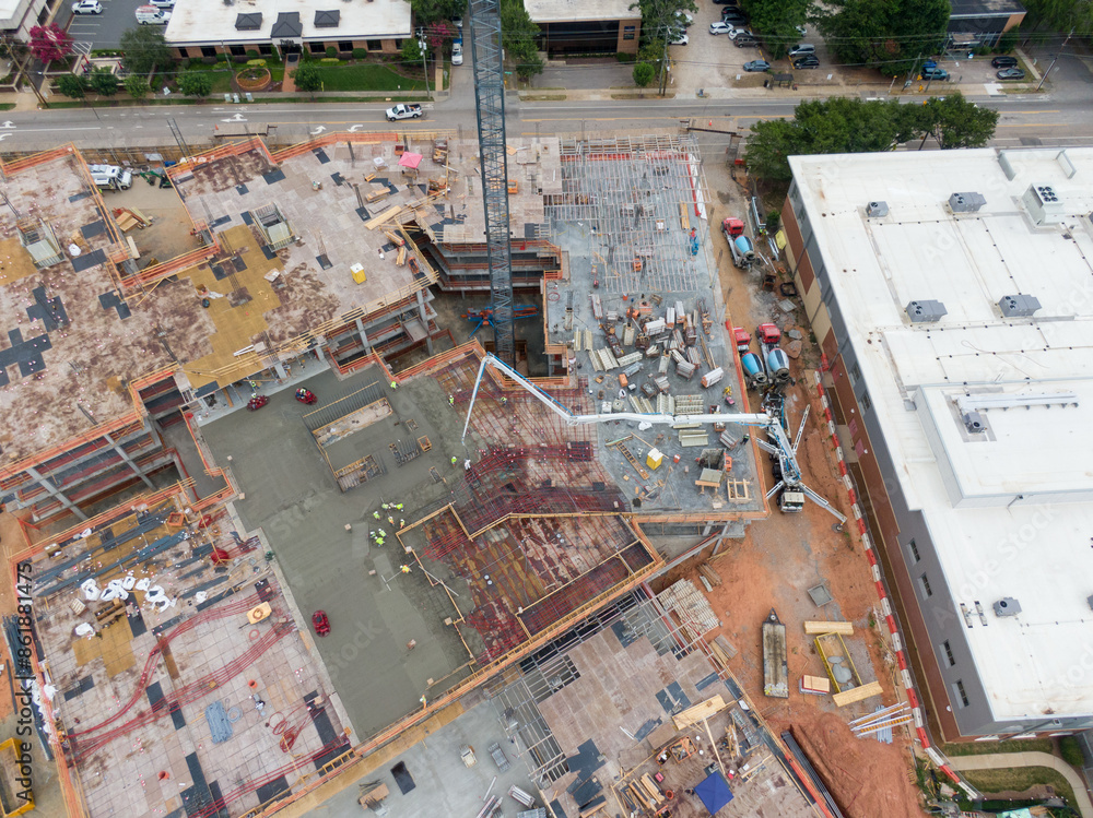 Daytime Drone Images of Highrise Construction and the Skyline in ...