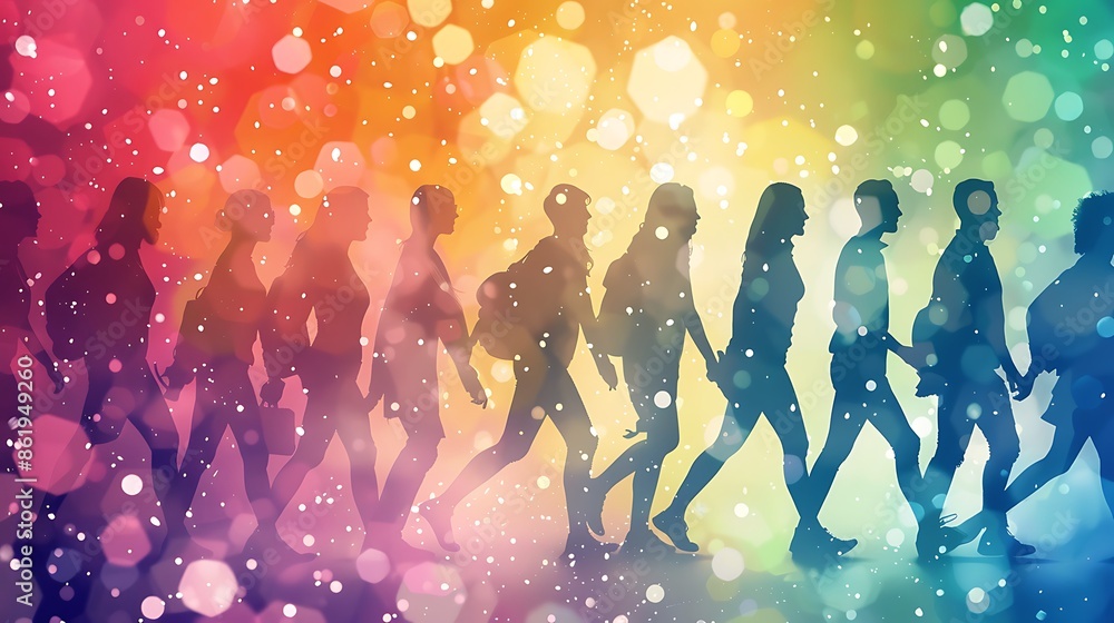 Ilustración de Stock rainbow, work, workplace, person, diversity, man ...
