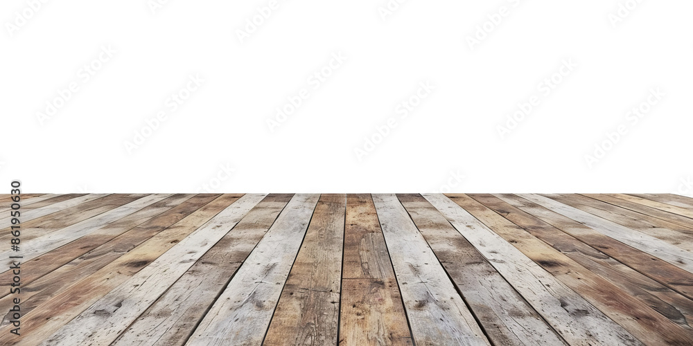 Rustic wooden floor texture on white background. Empty wooden floor ...
