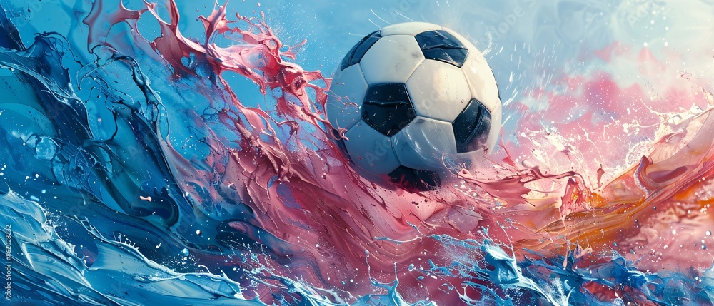 Abstract Soccer Ball In Paint Splatter. Stock Illustration | Adobe Stock
