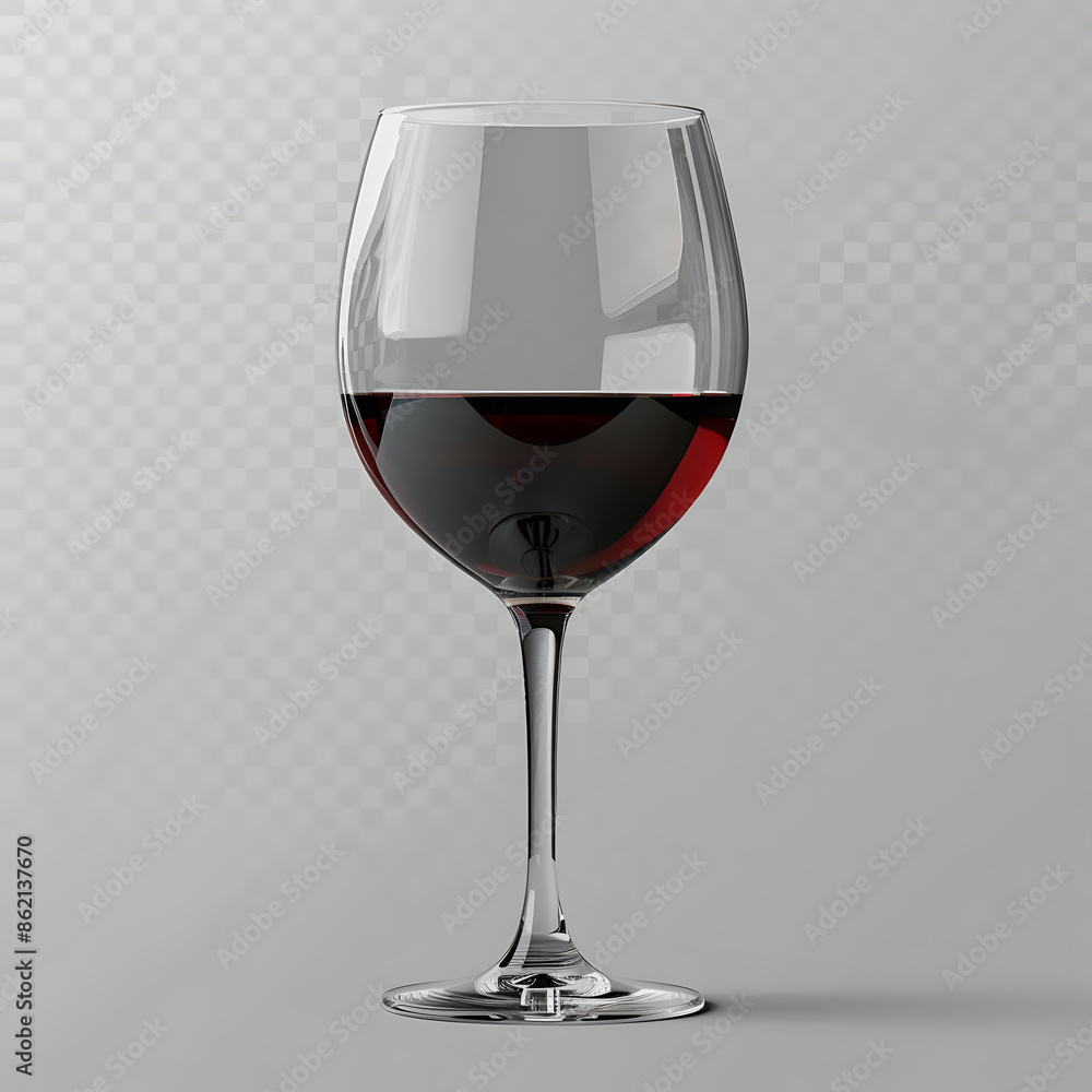 Isolated glass of Malbec wine on a transparent background, showcasing ...