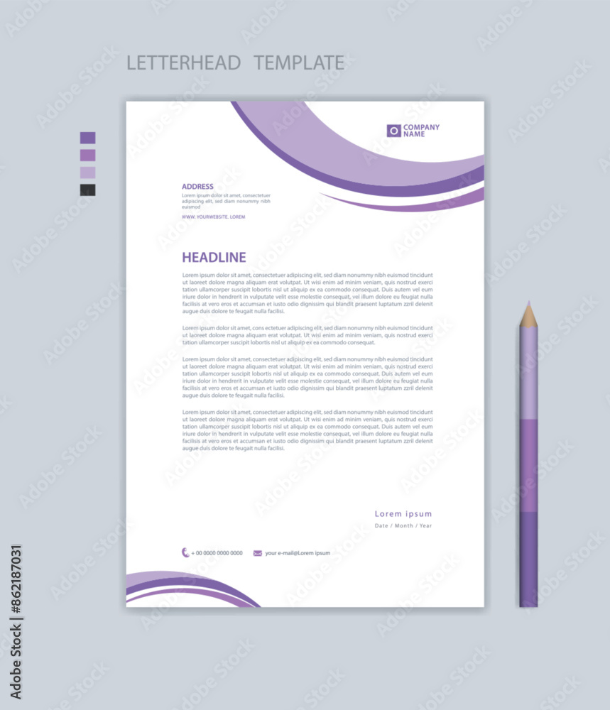Professional Letterhead template, company letterhead design, minimalist ...