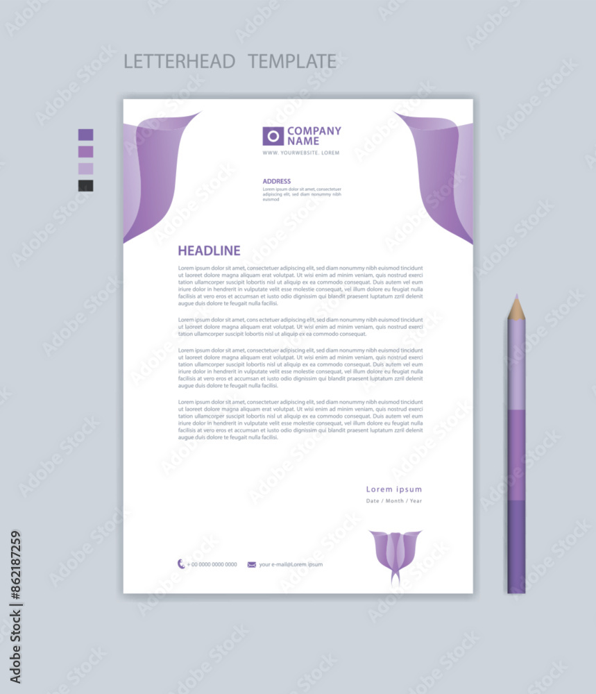 Professional Letterhead template, company letterhead design, minimalist ...