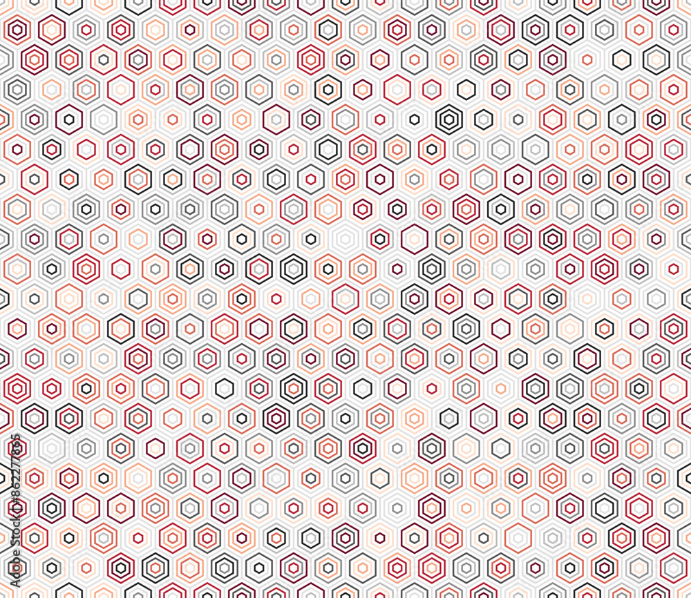 Tileable hexagon background. Simple stacked hexagons pattern. Hexagon geometric shapes. Multiple ...