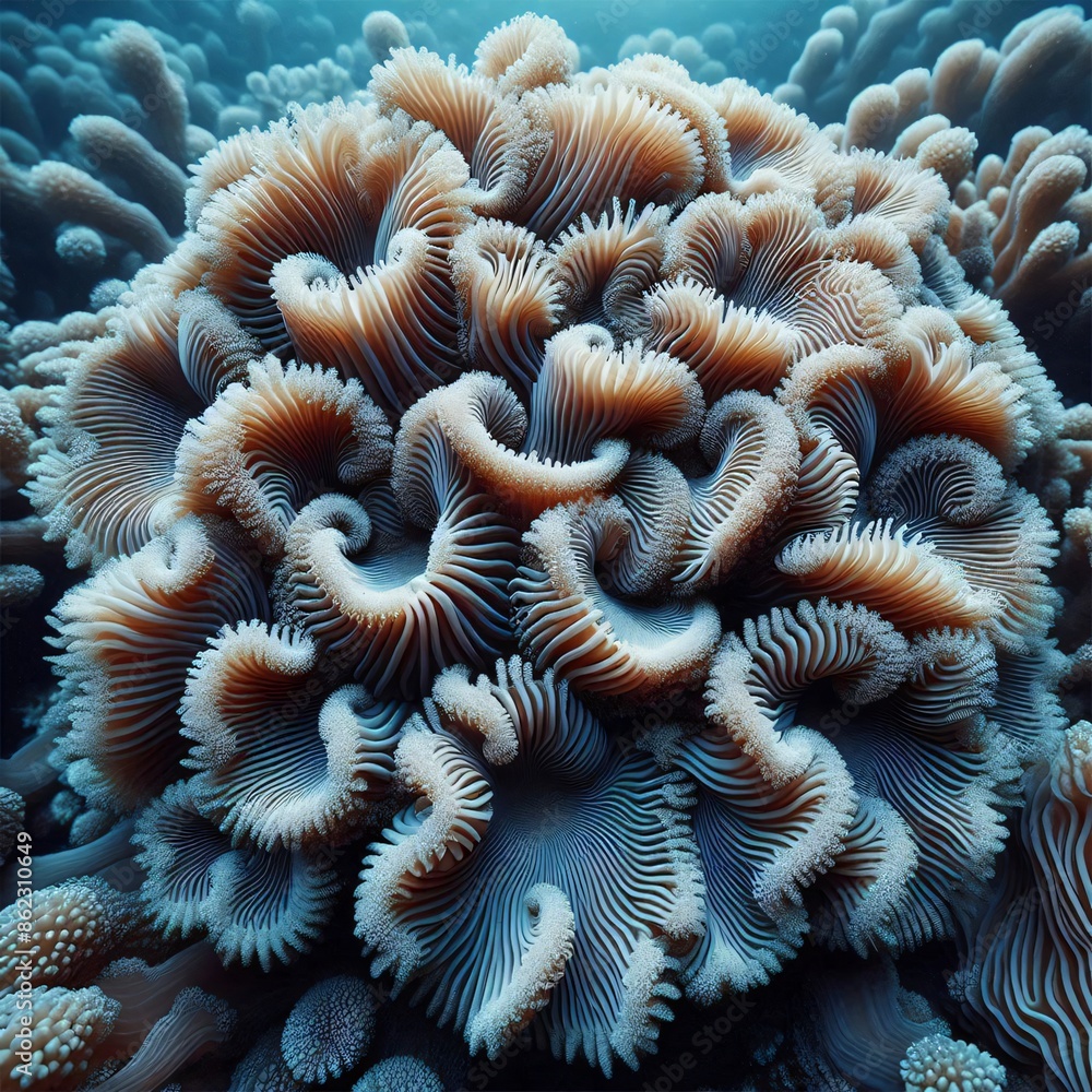 coral reefs form something like a beautiful flower arrangement. close ...