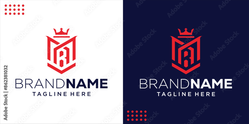 Initial letter RM for crown and shield logo design, Design Inspiration ...
