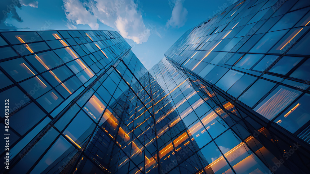Modern architectural glass facade Stock Photo | Adobe Stock