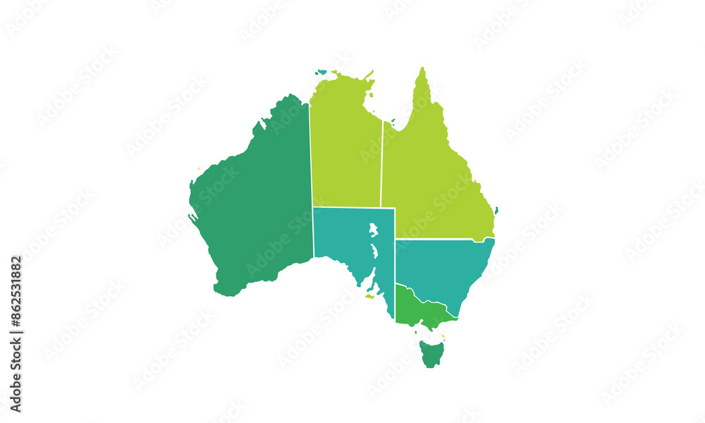 Australia map isolated modern colorful style. for website layouts ...