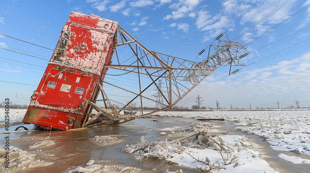 Showcase the aftermath of ice storms with photos of downed power lines ...