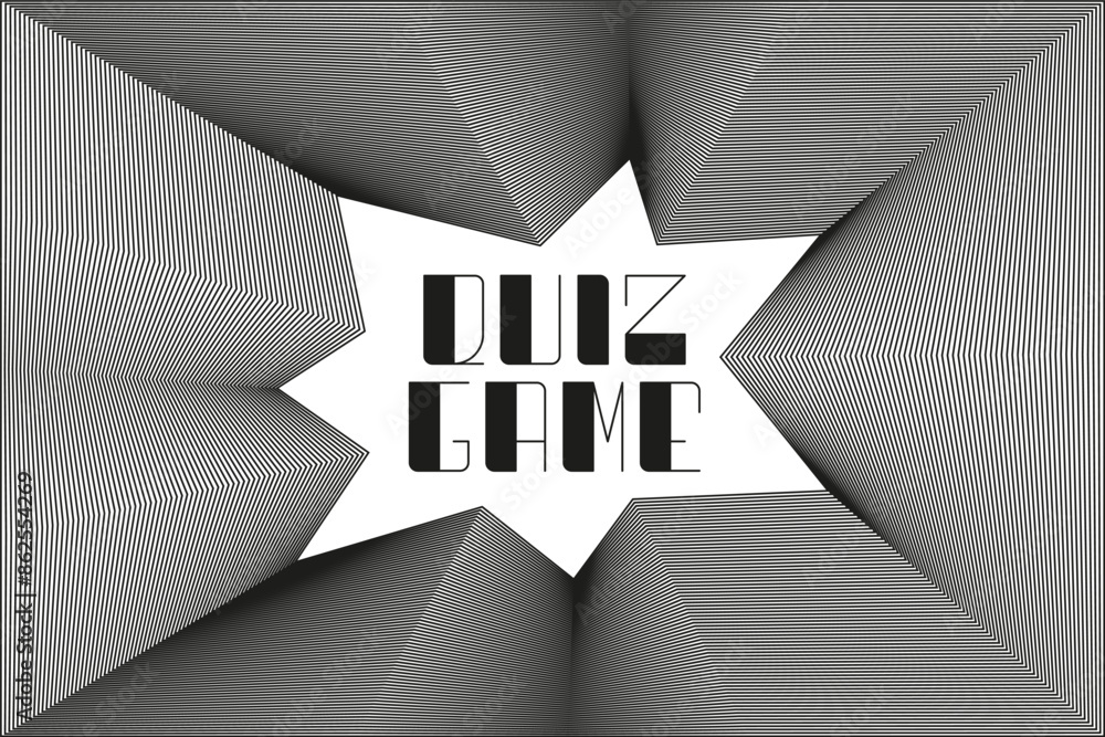 Quiz game - banner design. Background cover template for quizzes, games ...