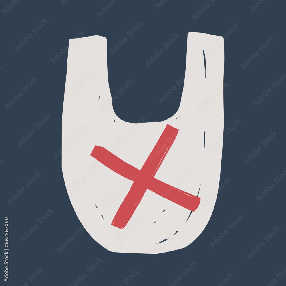 Image vectorielle Stock cartoon clip art plastic bag with a sign of the ...