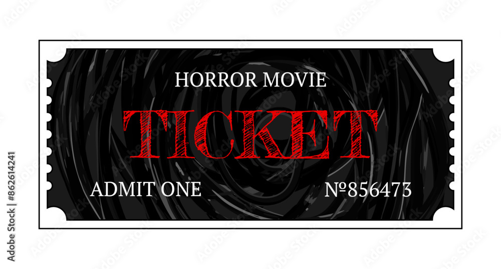 Invitation card for a horror film. Scary movie ticket. Vector ...