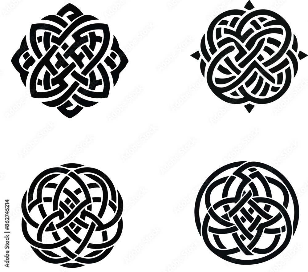 Minimalist Celtic Knot Silhouette: Symbol of Unity in Black and White ...