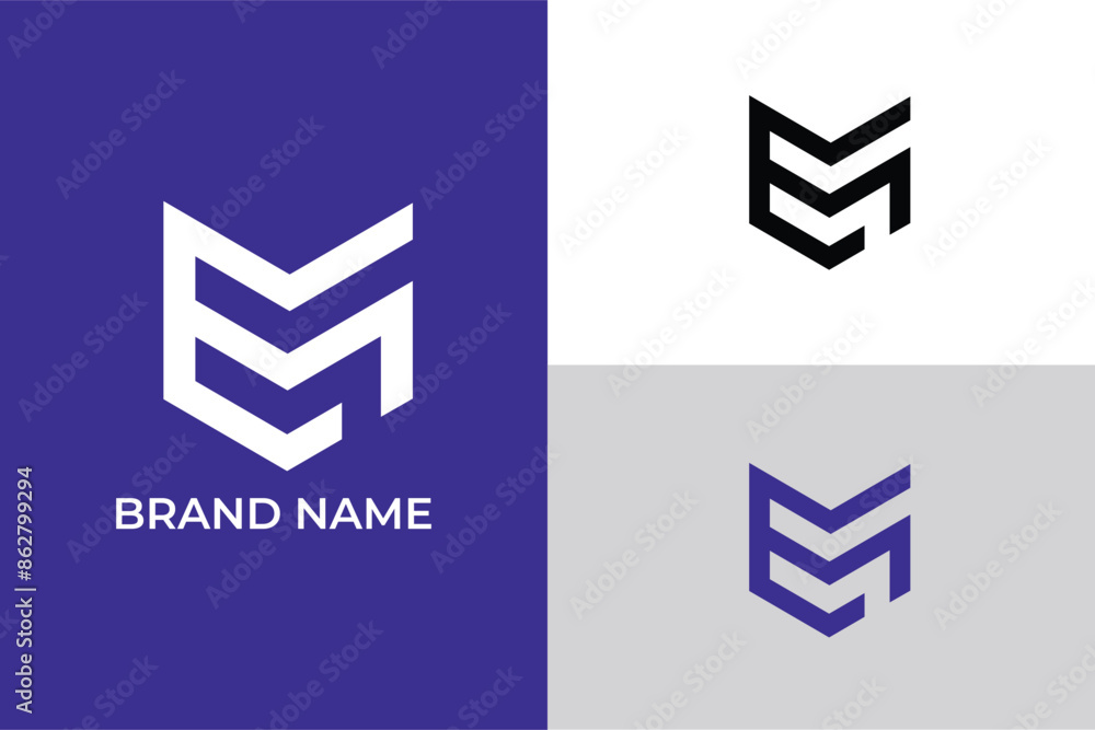 Vector de Stock letter MC arrow icon shield logo, letter M armor logo ...