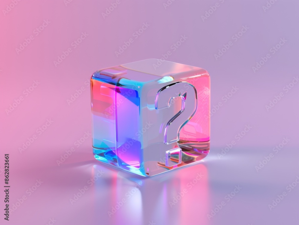 3D Translucent Glass PVC punctuation, question mark emoji Icon with ...