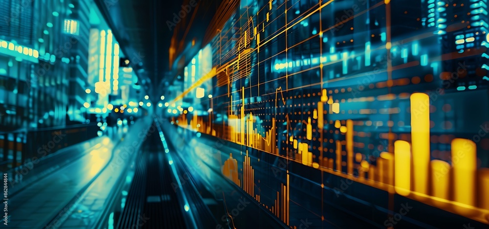 Dynamic world of money with a realistic image captured in a blue and ...