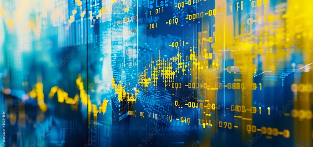 Dynamic world of money with a realistic image captured in a blue and ...