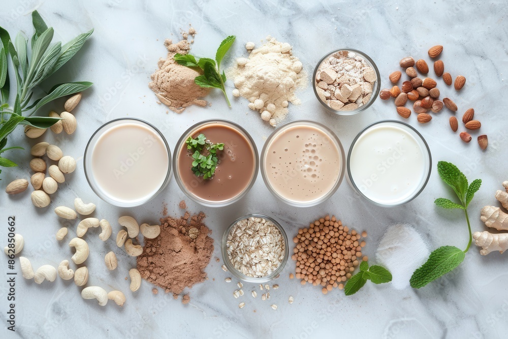 Exploring different types of vegan nut milks with ingredients from ...